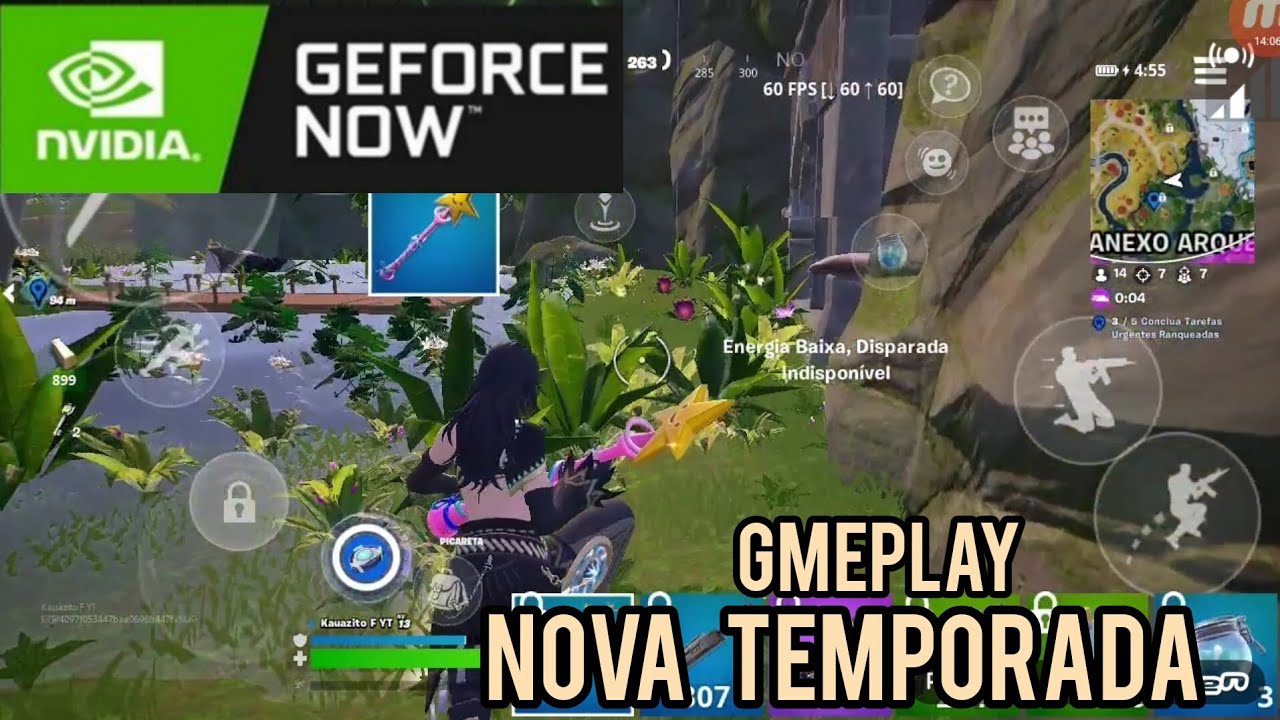 Fortnite mobile gameplay 60 fps Geforce now, NOVA TEMPORADA - YouTube