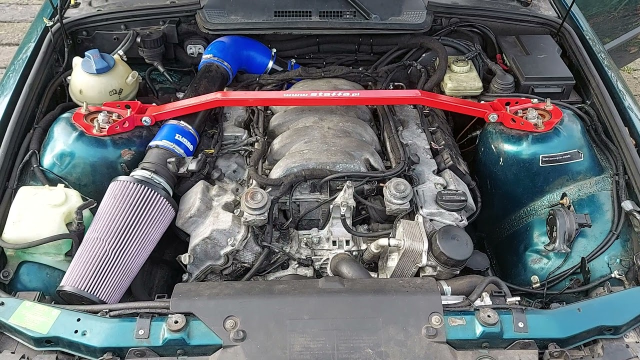 BMW e36 coupe swap v8 m113 5.0 306km odpalenie - YouTube