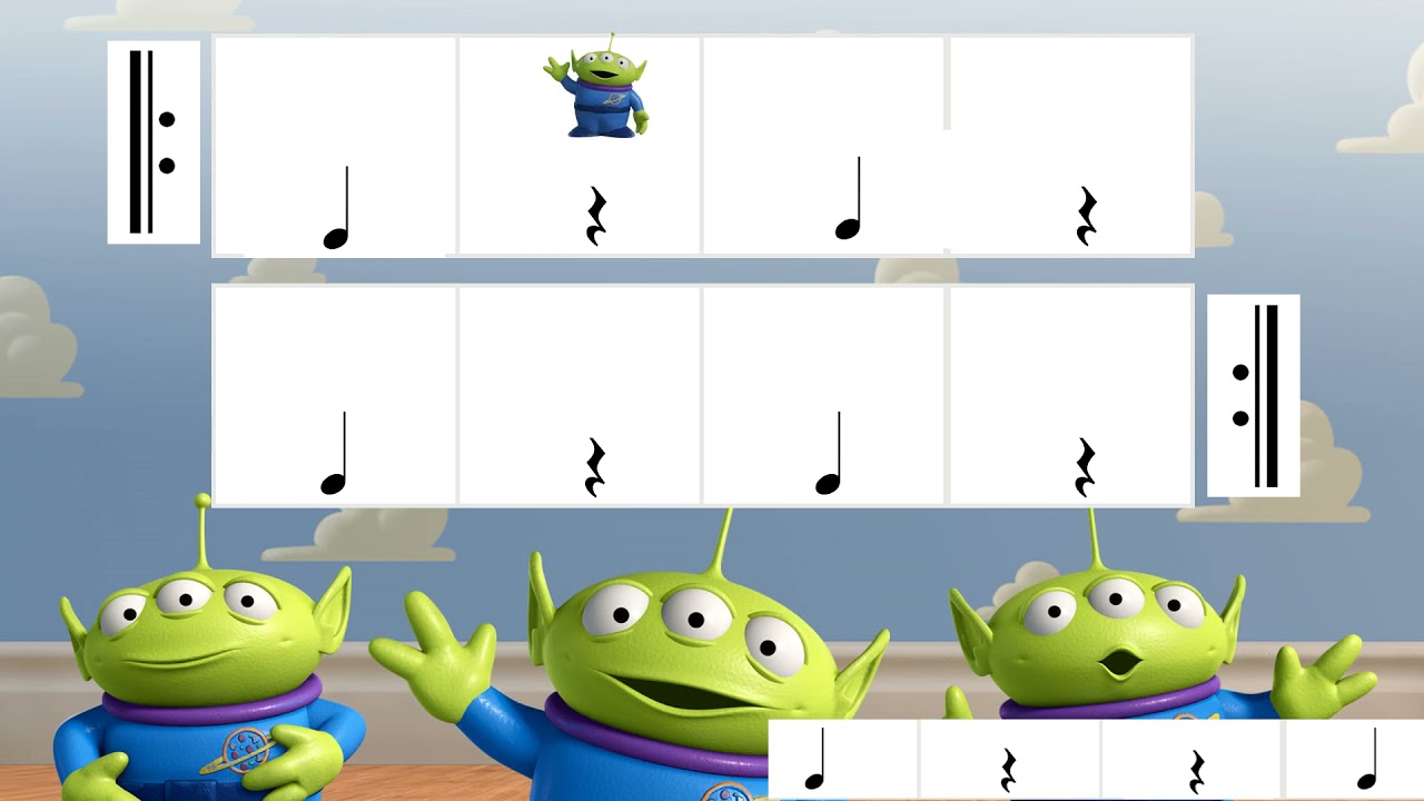 Toy Story Quarter Notes and Rests Play Along - YouTube