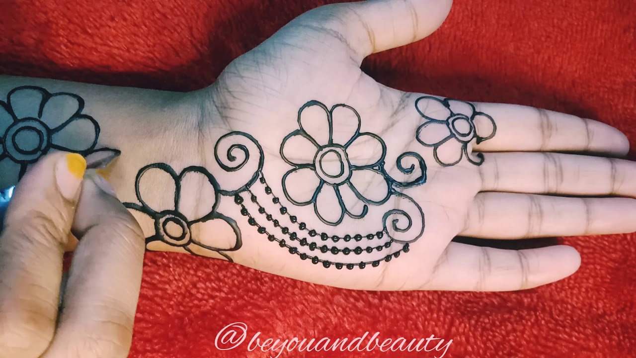 Simple and cute henna design for beginners | Be you and Beauty - YouTube