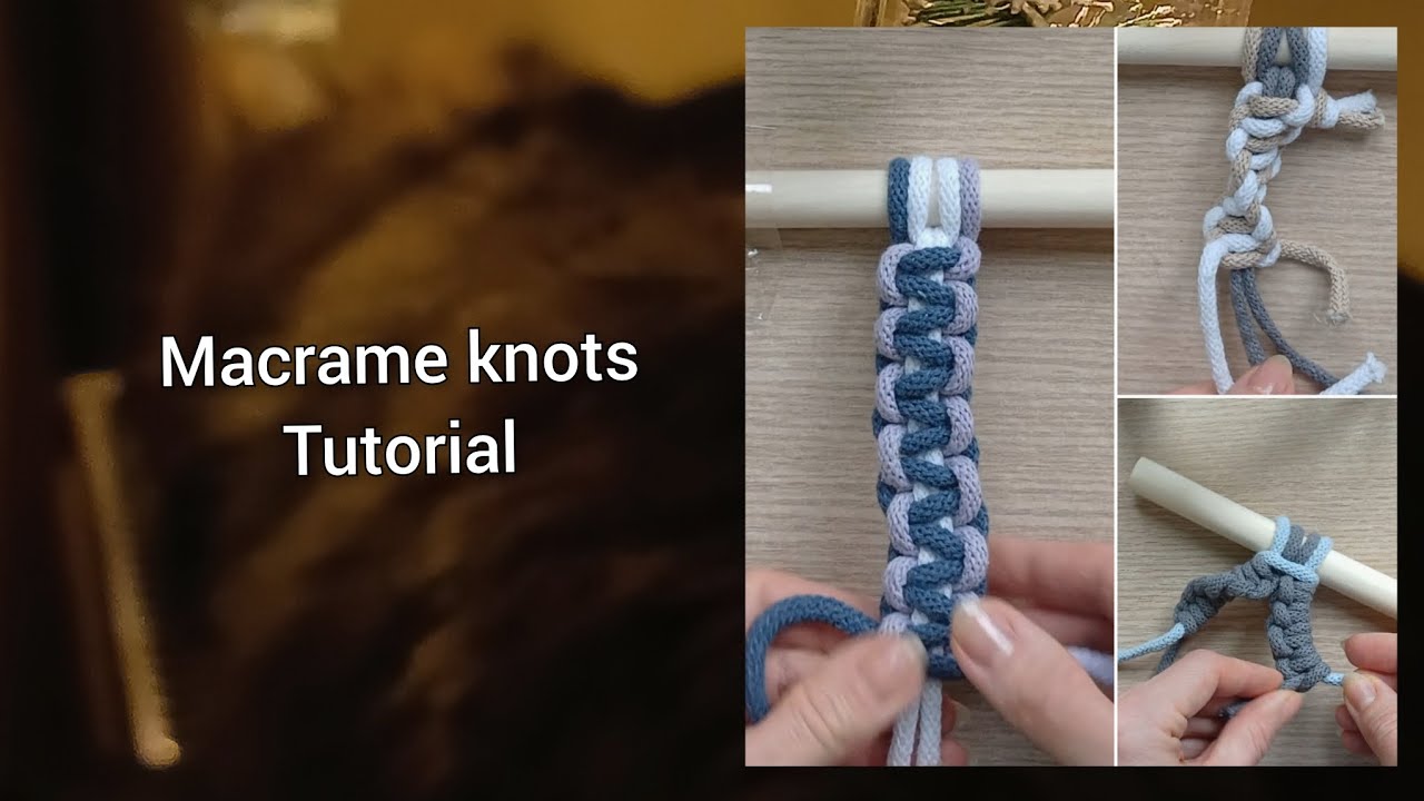 Basic macrame knots tutorial. Color cords to better explain. - YouTube