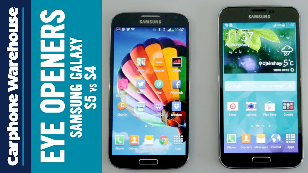 Samsung Galaxy S5 vs Samsung Galaxy S4 - YouTube