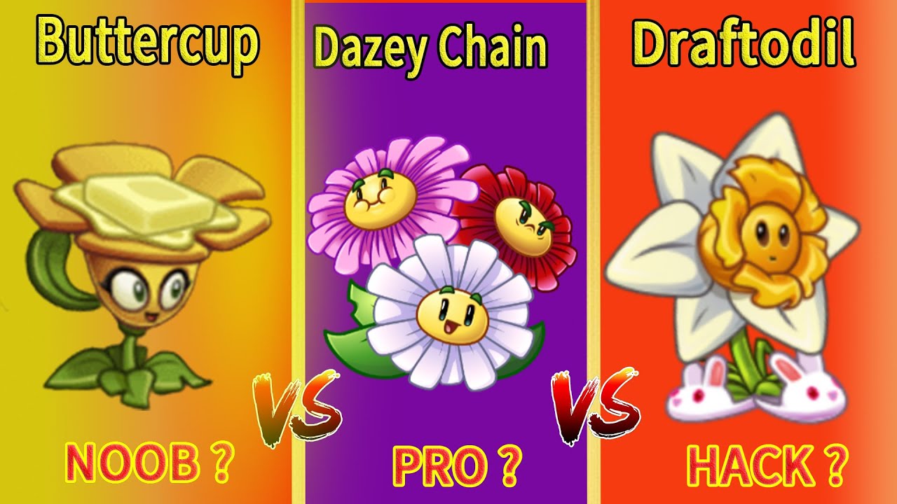 PvZ 2 Gameplay - Blockoli VS Draftodil VS Dazey Chain - Which Plant's ...