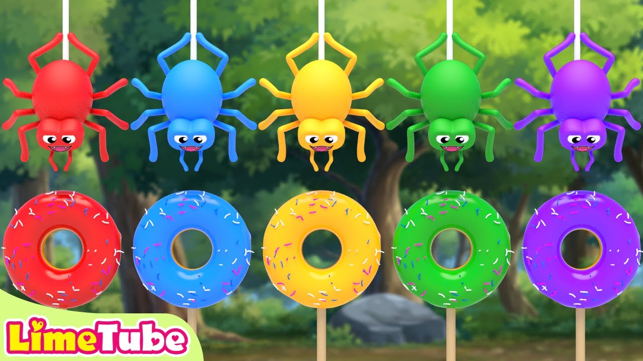 5 spider | John Jacob Jingleheimer Schmidt @LimeAndToys Nursery Rhymes ...