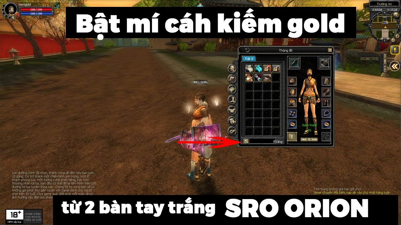 Bật mí cách kiếm gold cho người mới bắt đầu của sro orion - YouTube