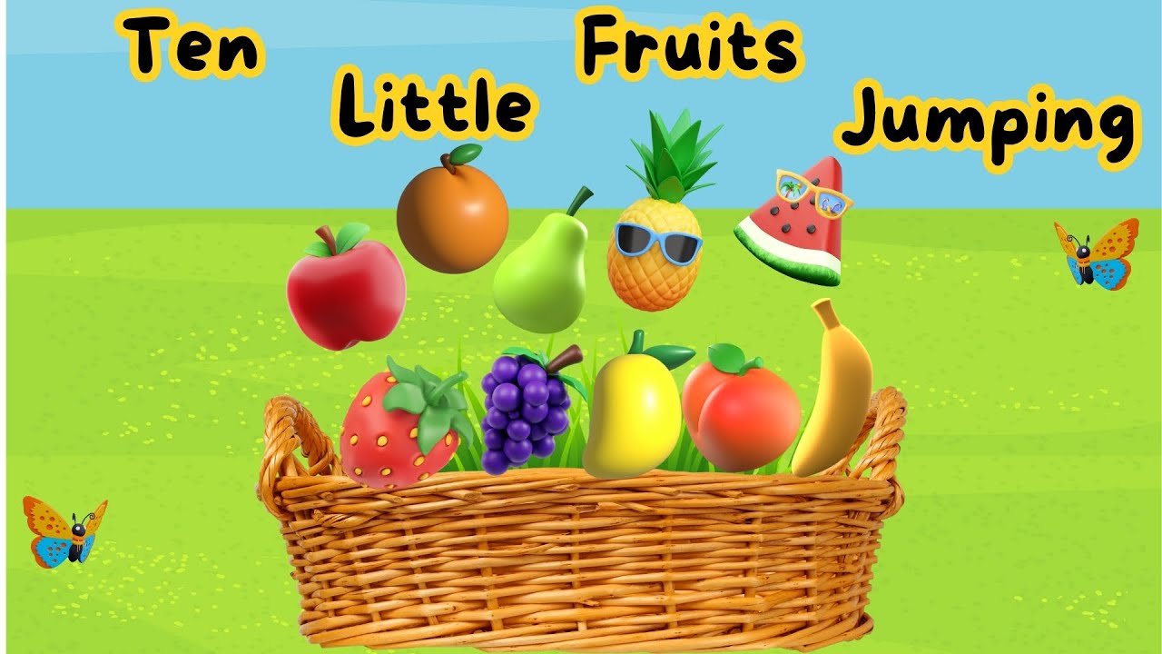 Ten Little Fruits Jumping| Ten Little Fruits Song | Ten Little Fruits ...