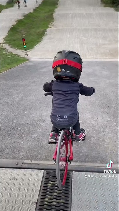 Riders ready? Watch the gate! Race BMX gate night practice for a toddler! - YouTube
