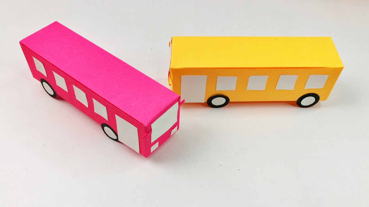 🚌 DIY Paper Bus - How to Make Miniature Paper Toy Bus - Origami Paper ...