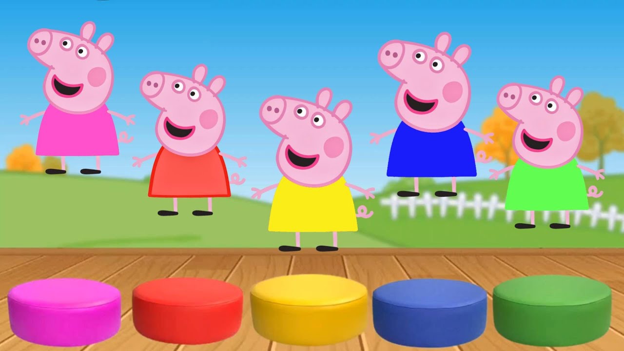 Peppa Pig 🐽🐷 Em Five Little Monkeys On The Bed | 동요와 어린이 노래 – LUIZA ...