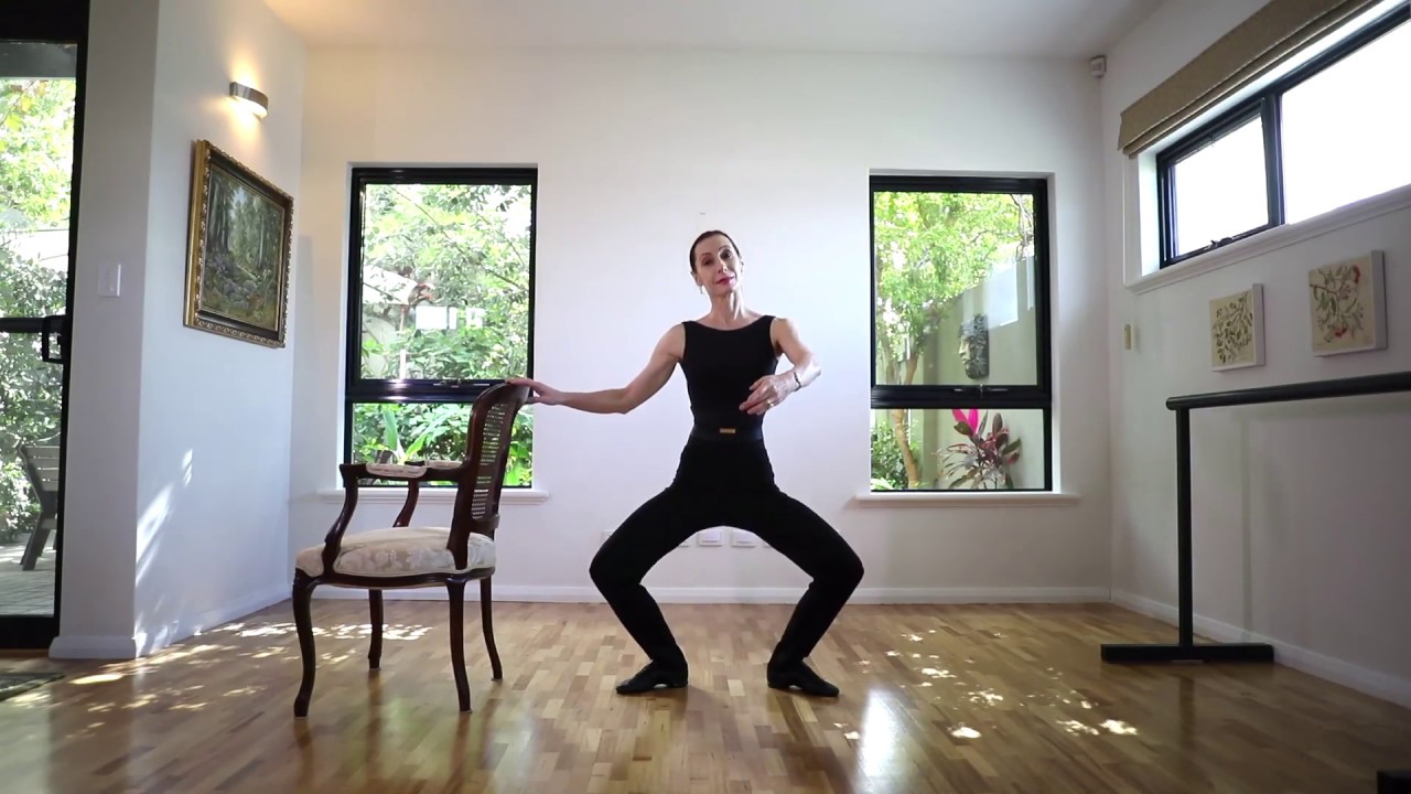 Plies with left side stretch - YouTube