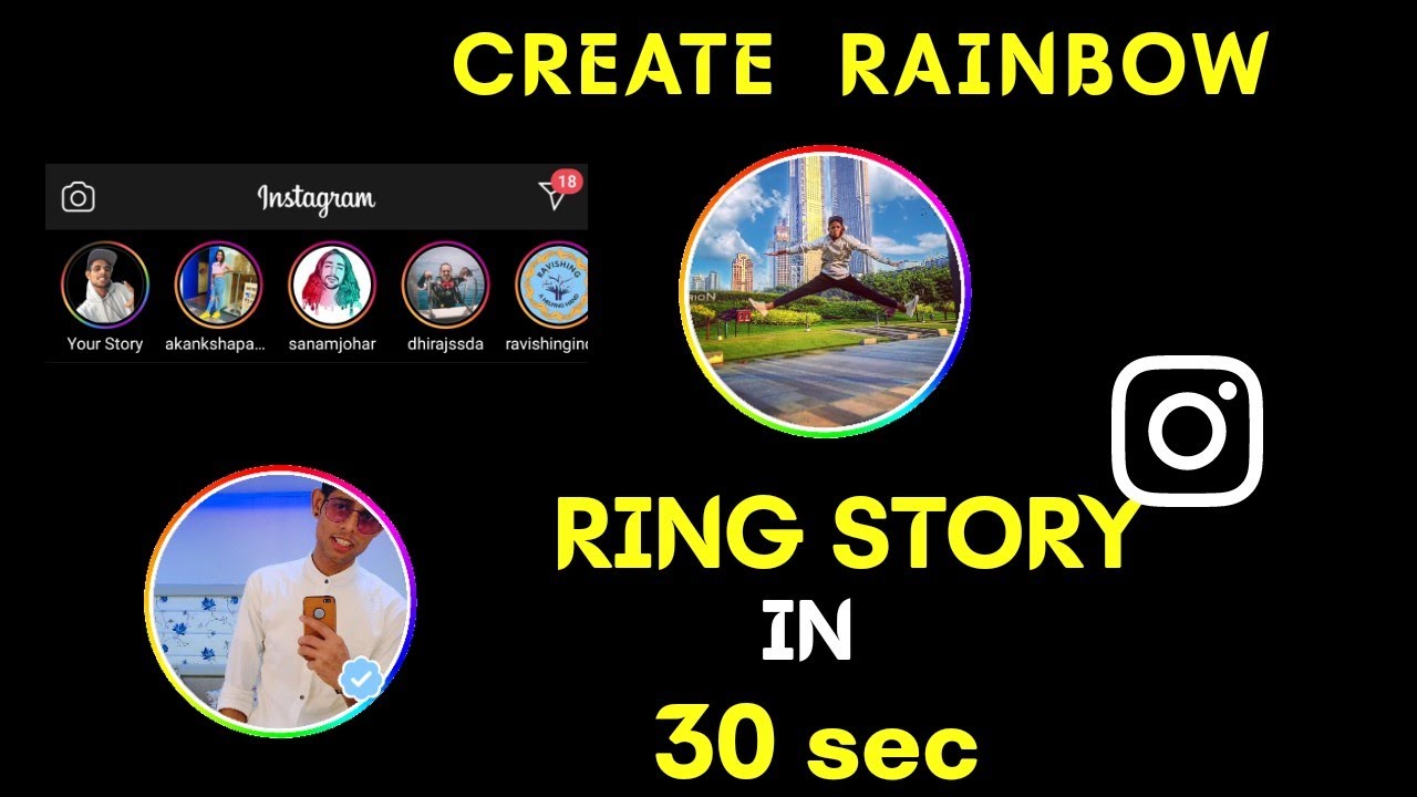 How to create Instagram rainbow ring story in hindi 2020 - YouTube