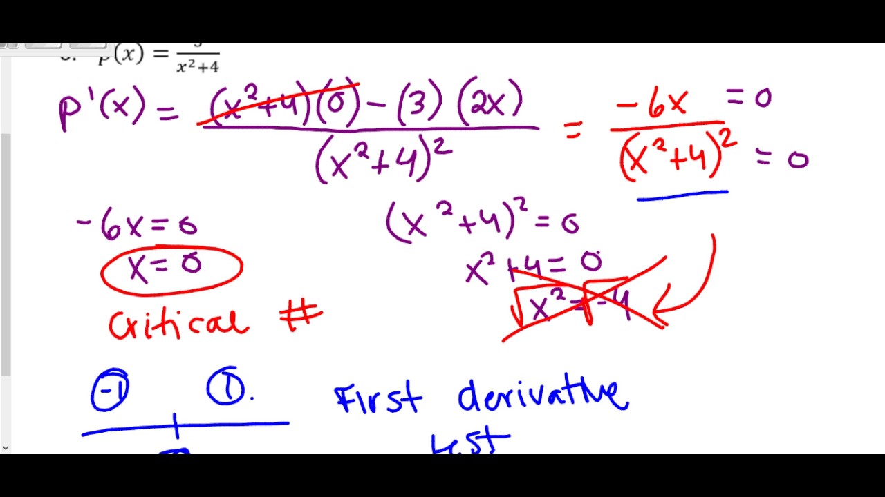 1st Derivative Test Wksht #6 - YouTube