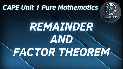 CAPE Unit 1 Pure Mathematics - YouTube