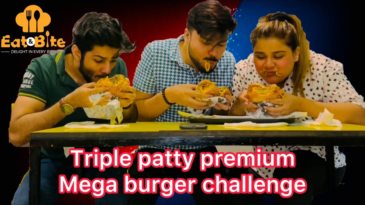 Triple patty premiumMega burger challenge : Game Show At Home Episode ...