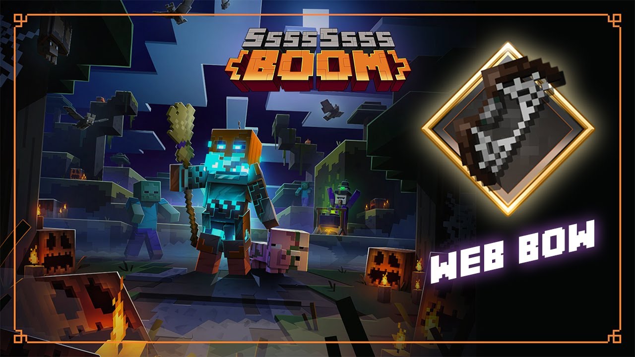 Web Bow Ranged Weapon Drop | Minecraft Dungeons Spookier Fall 2021 ...