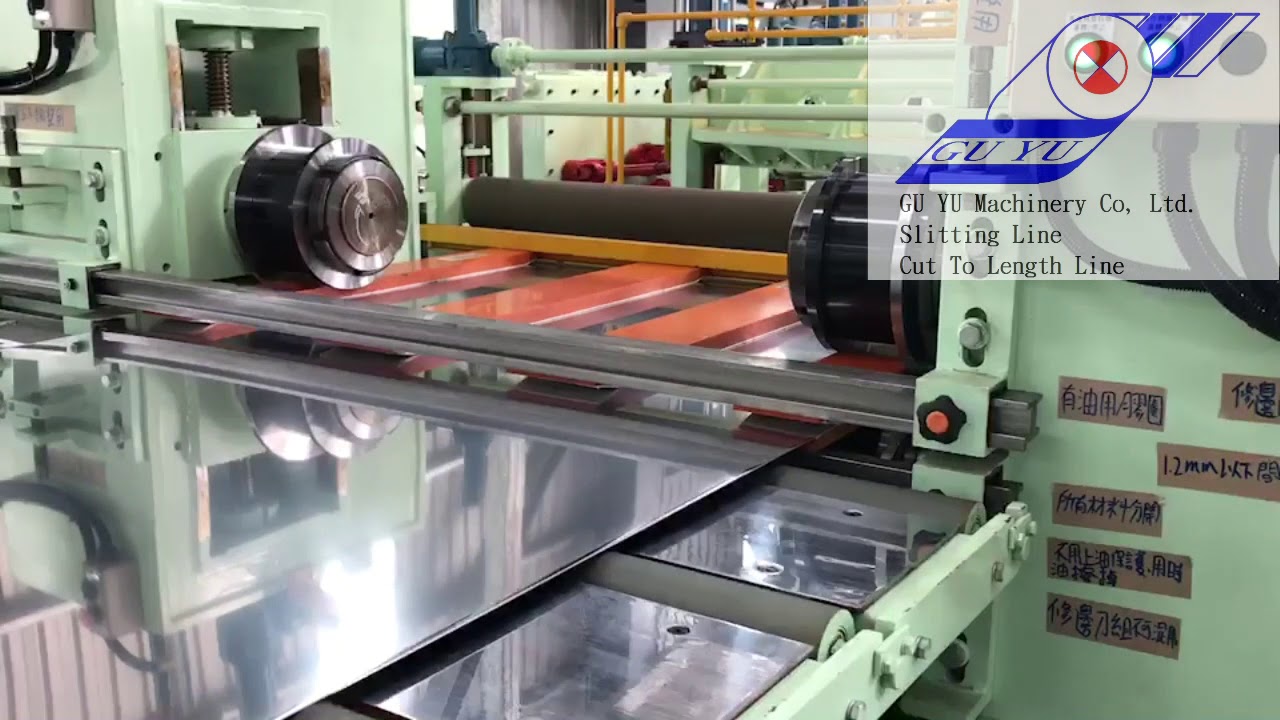 Rotary shearing line for stainless 0.3~3.0mmT - YouTube