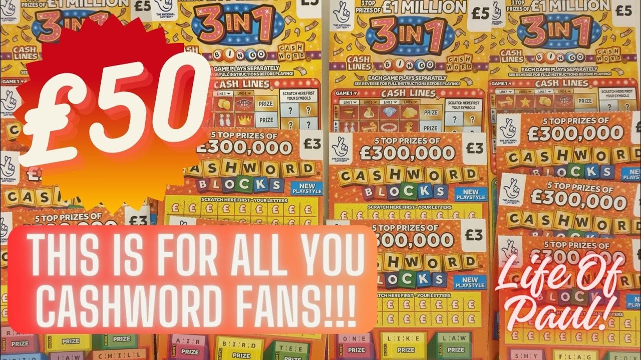 £50 mix of Cashword Blocks and 3 in 1 Scratch Cards. Cashword Tuesday ...