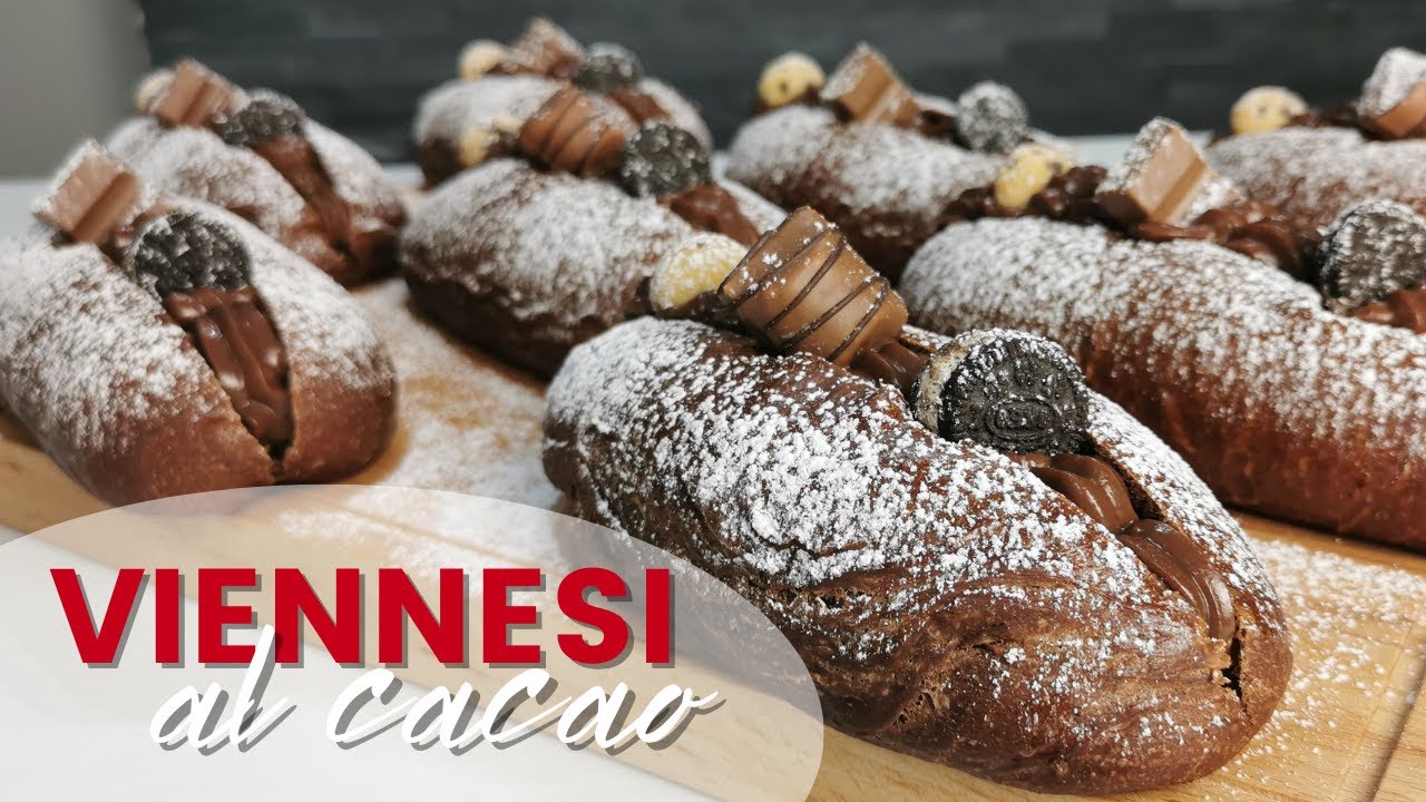 VIENNESI AL CACAO | Con crema alla nutella | Brioche soffici | Ricetta ...