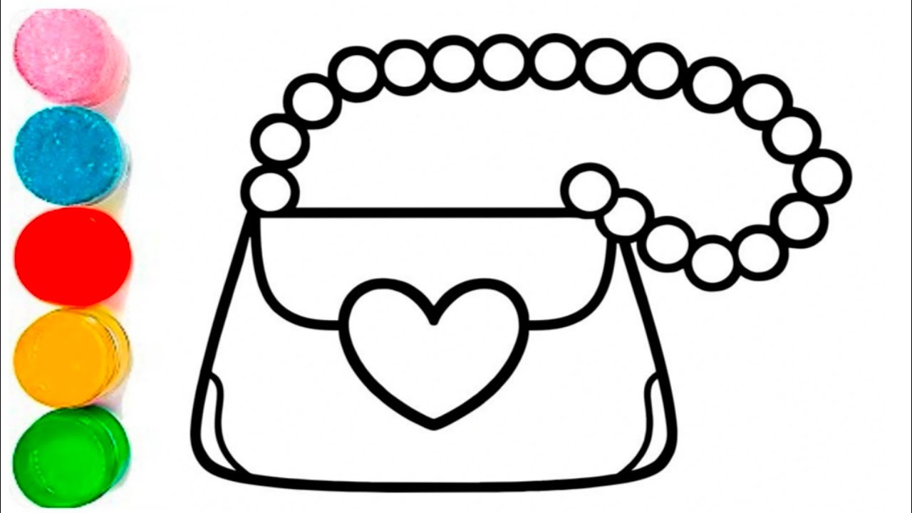 How to Draw Ladies Purse Drawing for Kids, Painting & Coloring for Kids ...