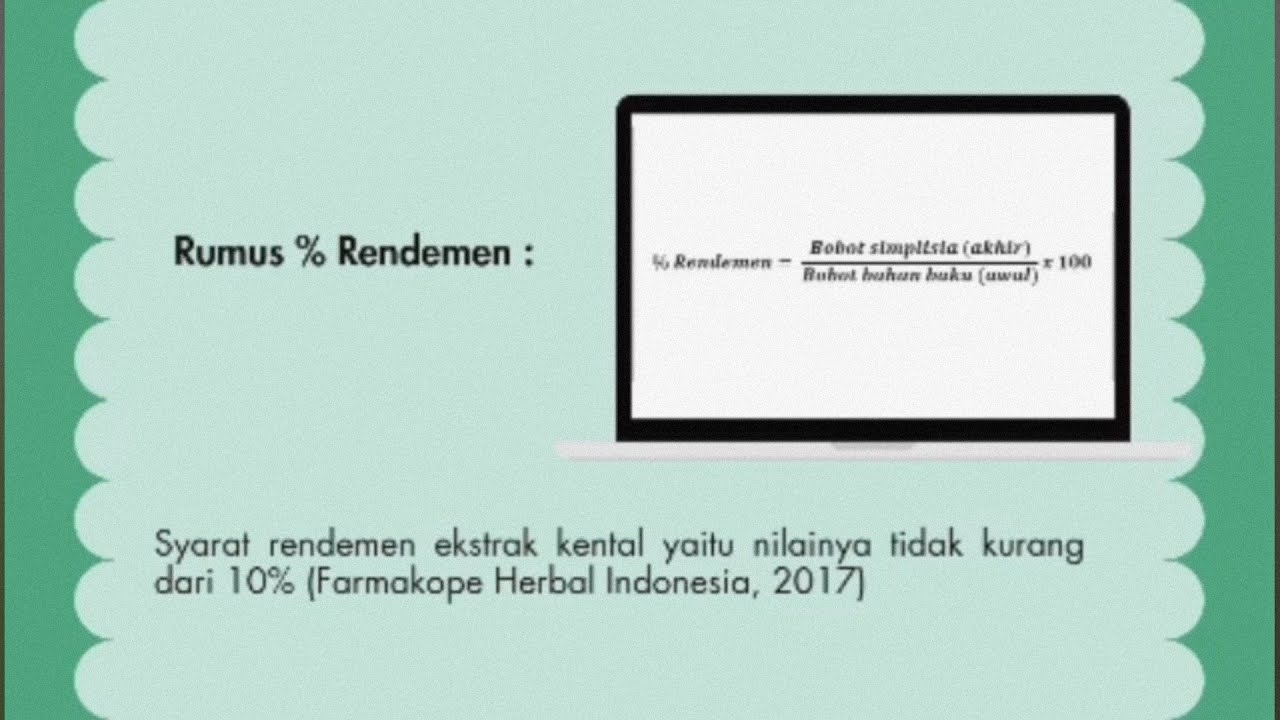Cara Perhitungan % Rendemen Simplisia dan Ekstrak - YouTube
