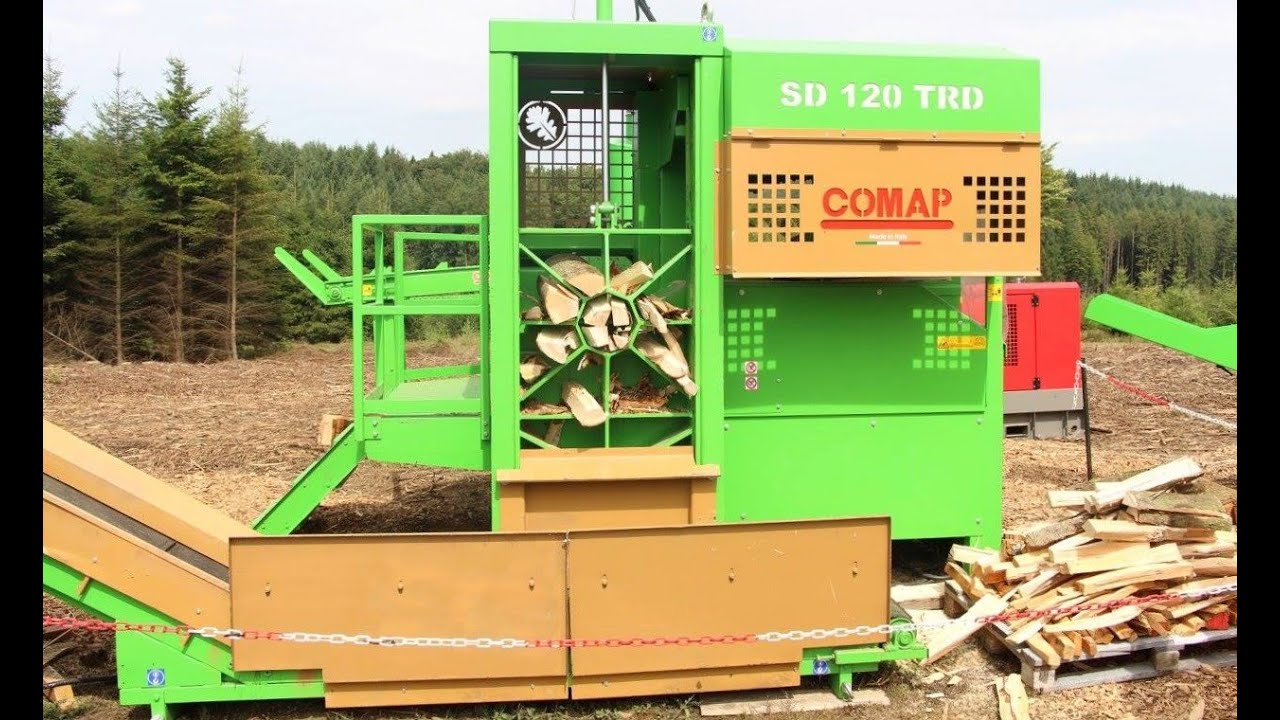 Linie de procesare lemn de foc automata COMAP SD 120 TR - YouTube