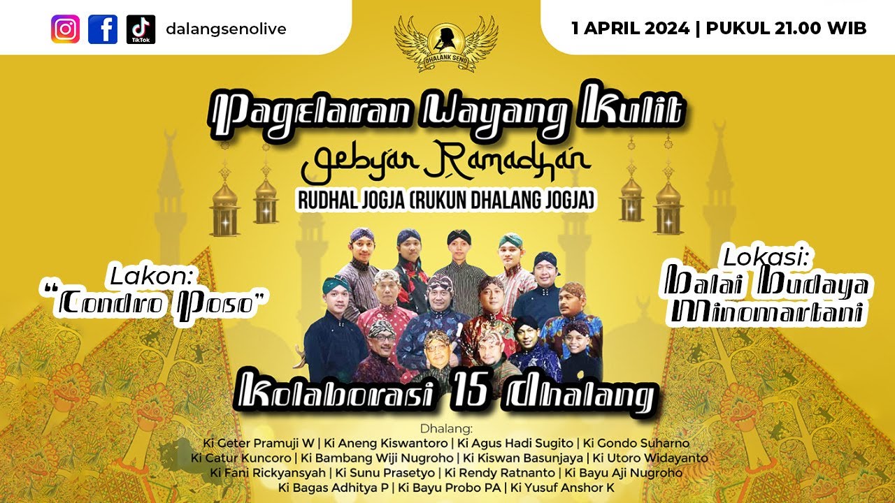 #livestreaming #Wayangkulit RUKUN DHALANG JOGJA KOLABORASI 15 DHALANG ...