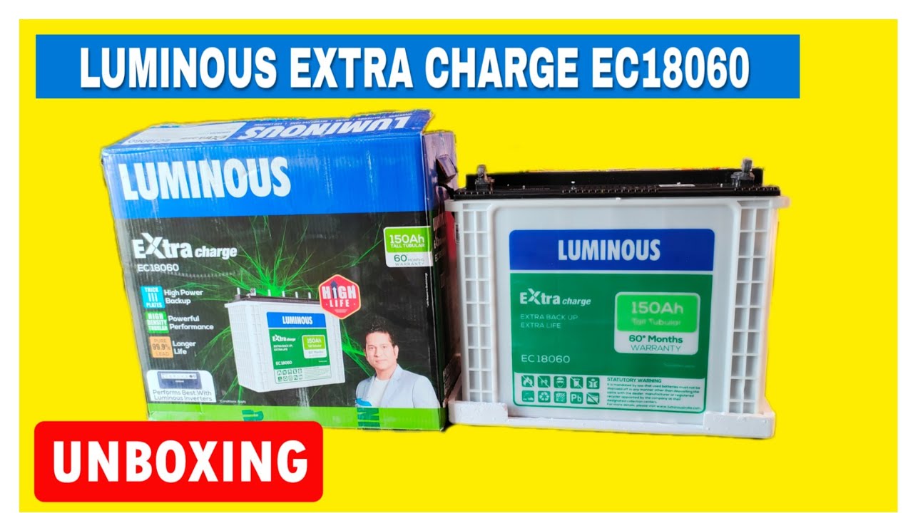 Luminous Extra Charge EC18060 Tall Tubular Batteries Unboxing #viral # ...