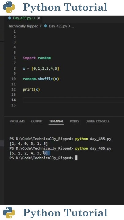 Shuffling Python Lists Python Tutorial Youtube