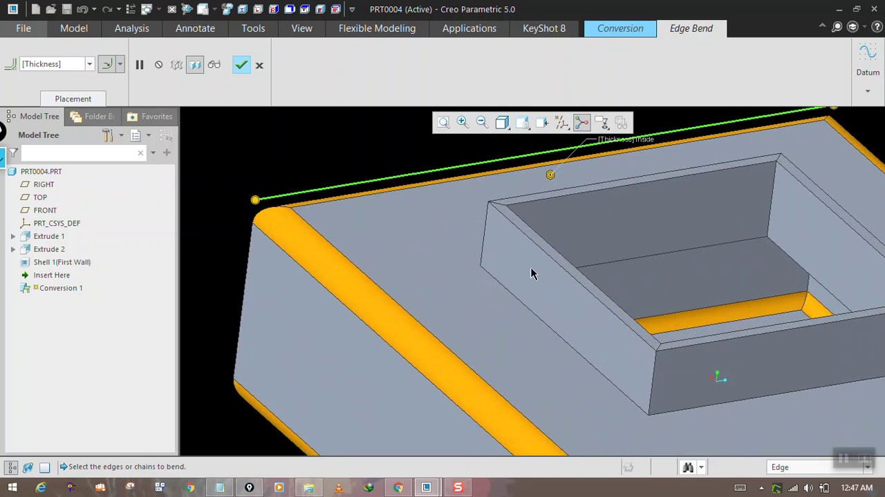 creo5 sheet metal design corner relief and conversion tool | part 17 ...