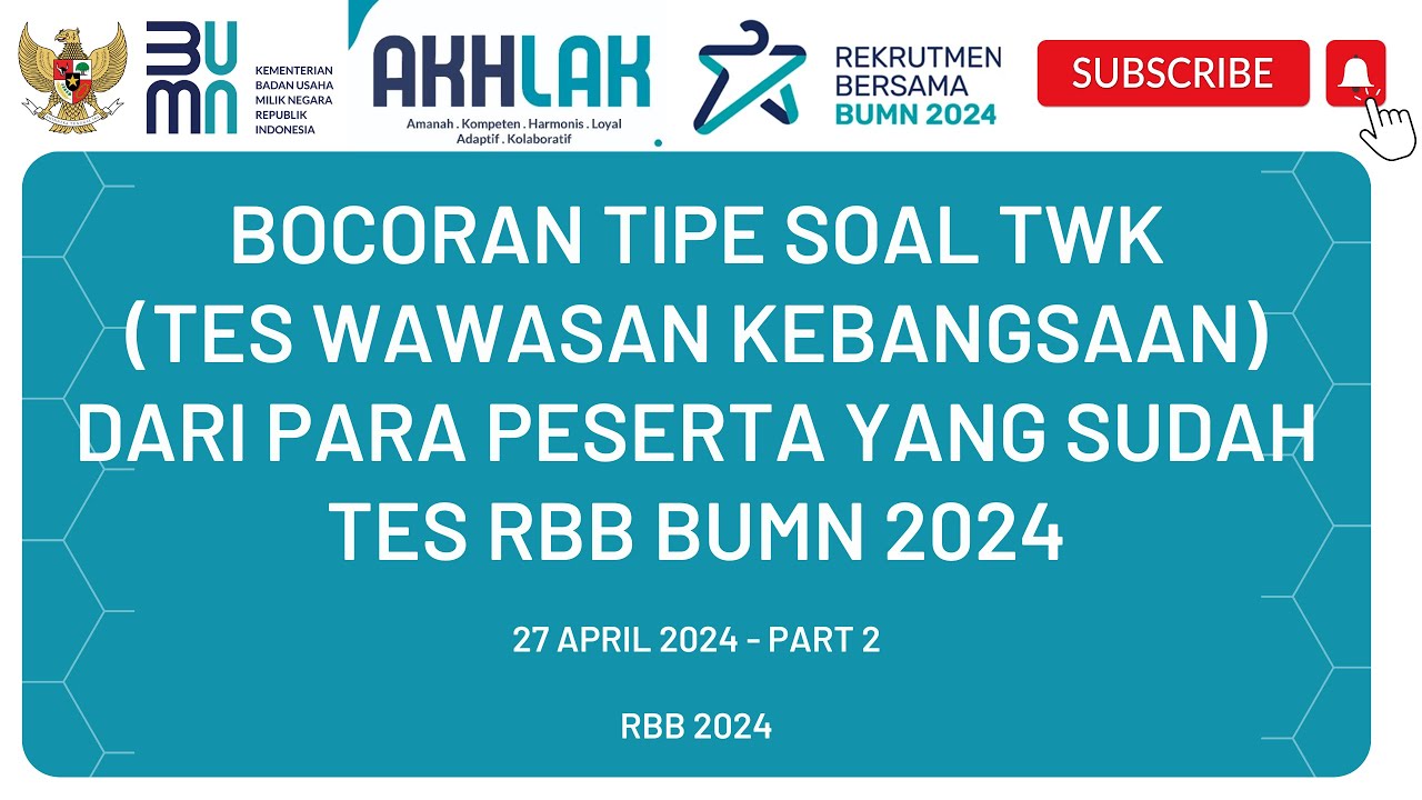 BOCORAN TIPE SOAL TWK TES WAWASAN KEBANGSAAN DARI PARA PESERTA YANG ...