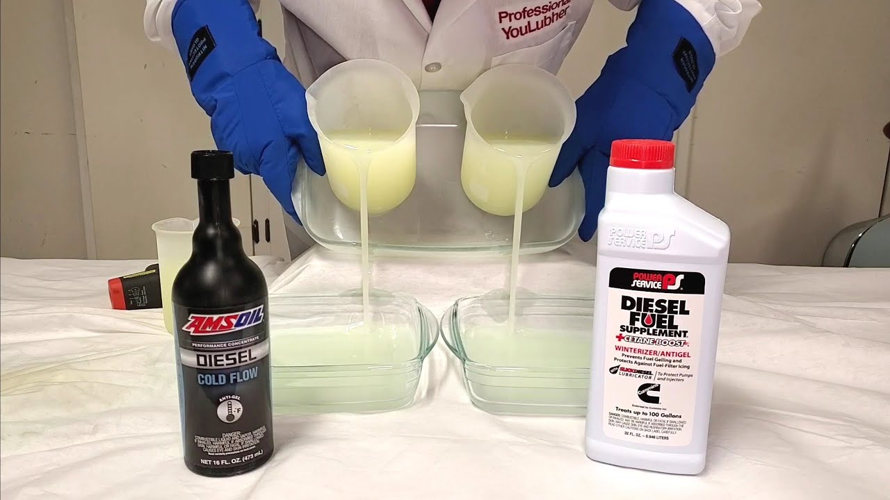 AMSOIL COLD FLOW VS POWER SERVICE ANTI-GEL Diesel Additive - YouTube