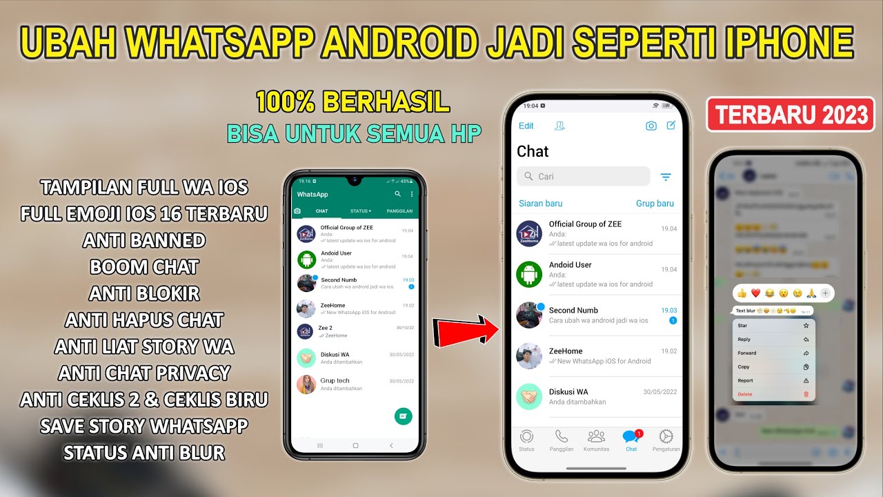 Update WhatsApp iOS Terbaru ⚡ Ubah Tampilan WA Android jadi WA iPhone ...