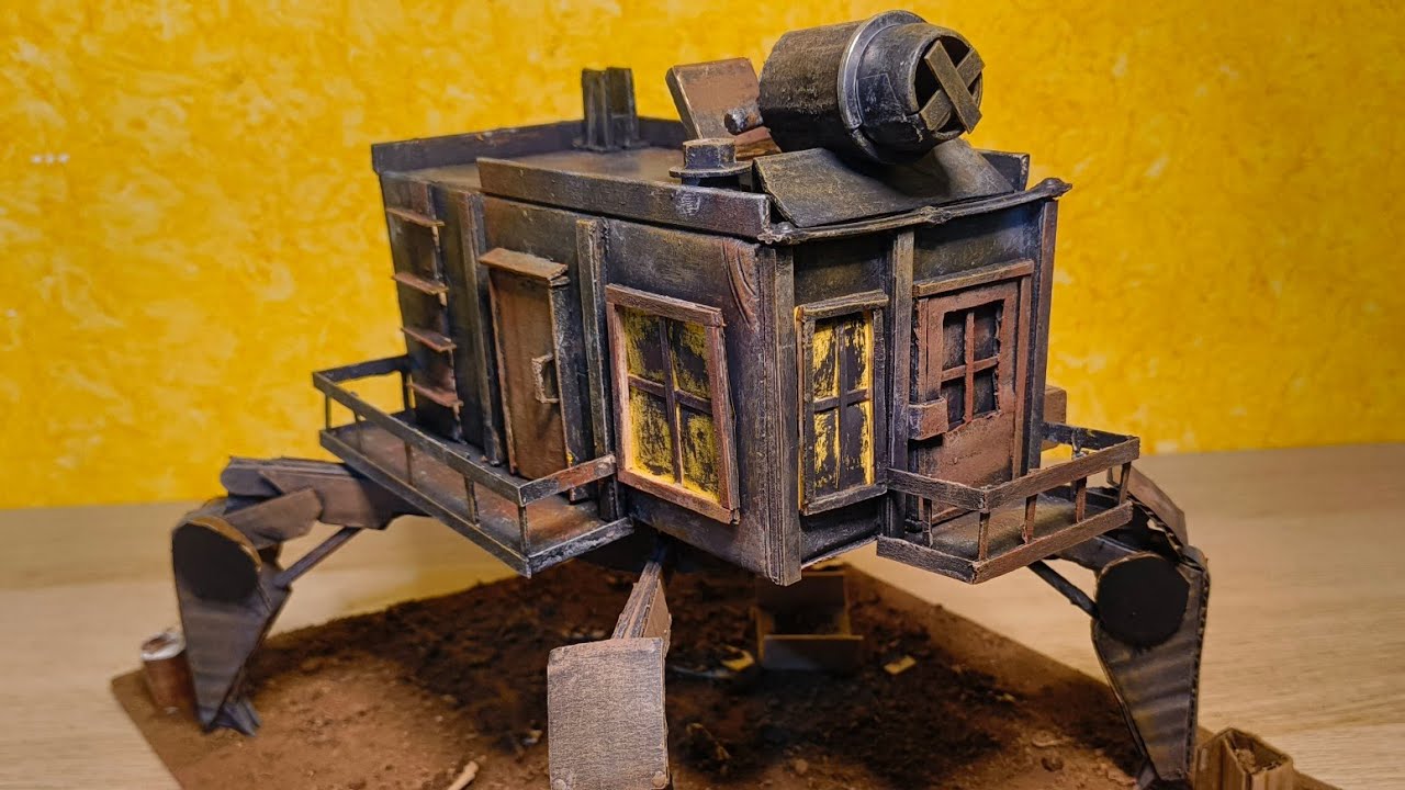 DIY Walking House! Post Apocalyptic Miniature #diy - YouTube