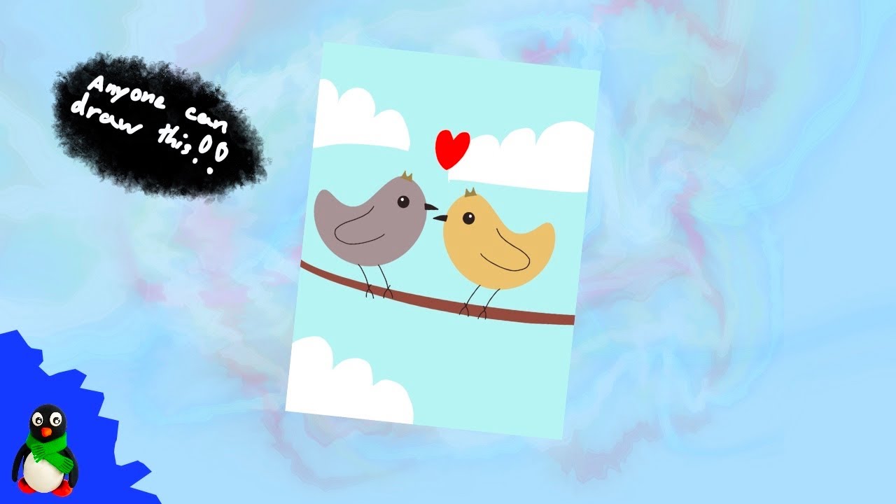 The Cutest Way To Draw Birds • Easy Step By Step Procreate drawing with ...