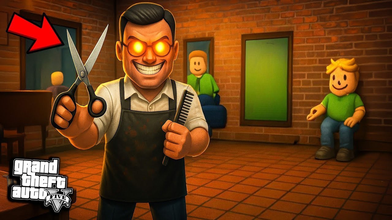 GTA 5 Telugu: Shinchan Escapin Scary Barber –A Deadly Escape Barber ...