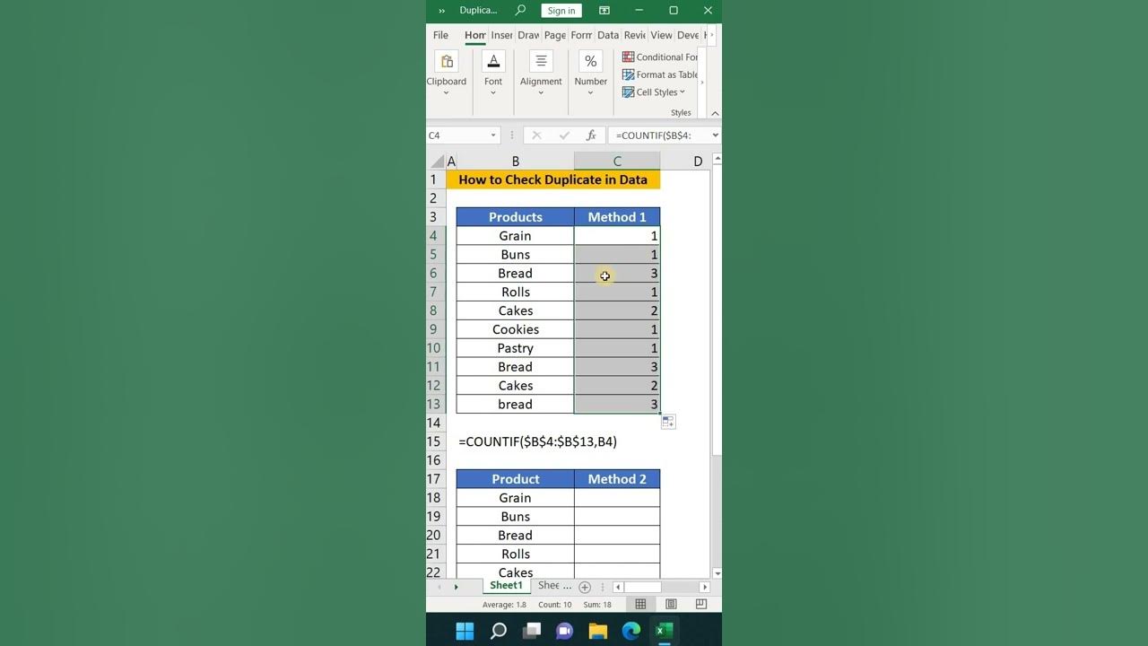 How To Find Duplicate Values With Countif Function Excel Tricks Shorts Youtube