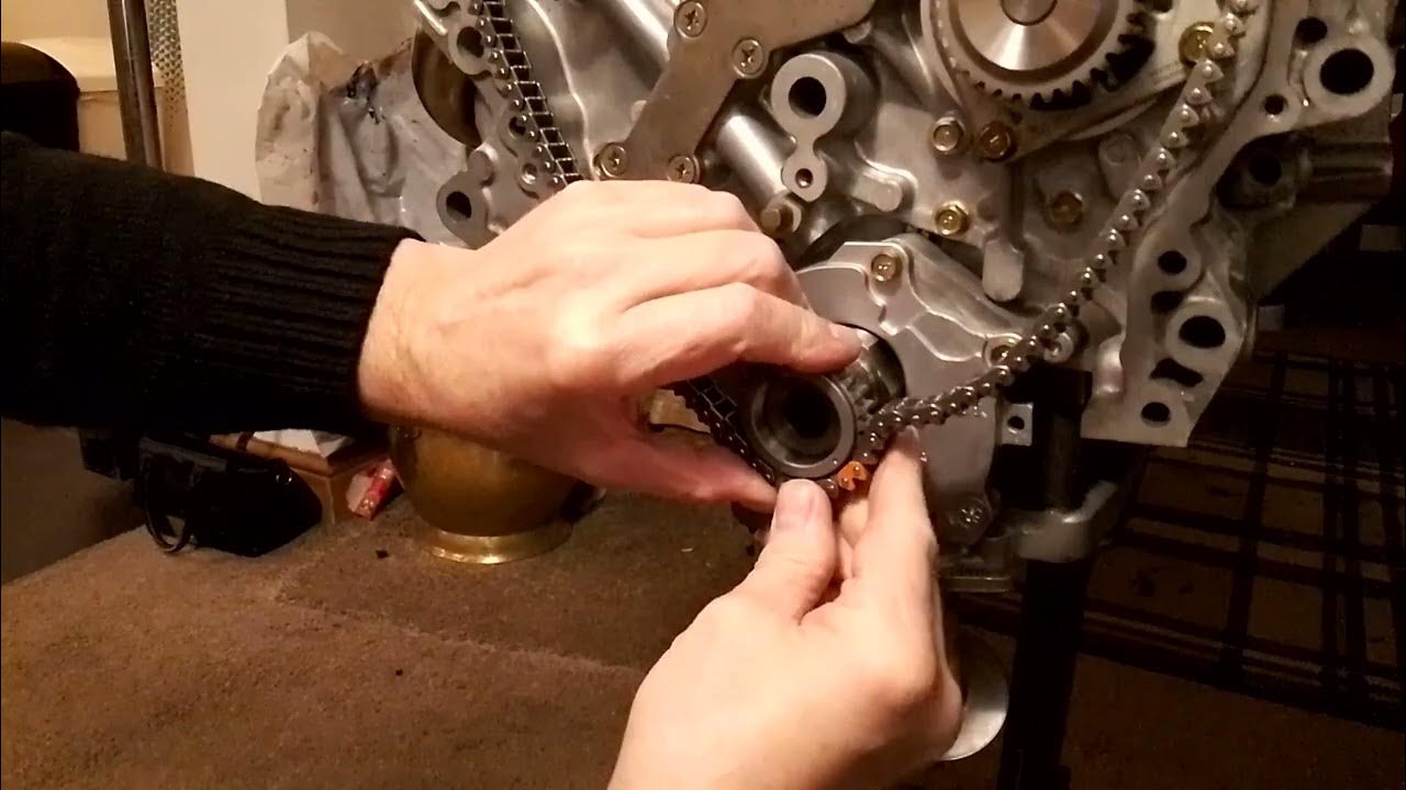 Nissan 350Z fitting timing chain. - YouTube