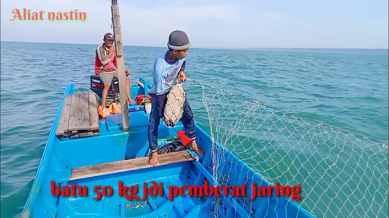 Cara memasang jaring tirusan di laut lepas jaring kakap cina - YouTube
