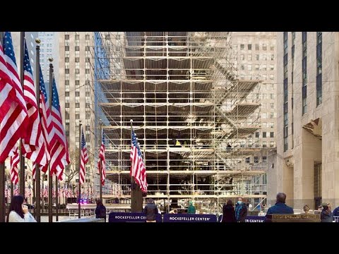 LIVE:🛑 NYC Rockefeller Center Christmas Tree Scaffolding Removal 2025 ...