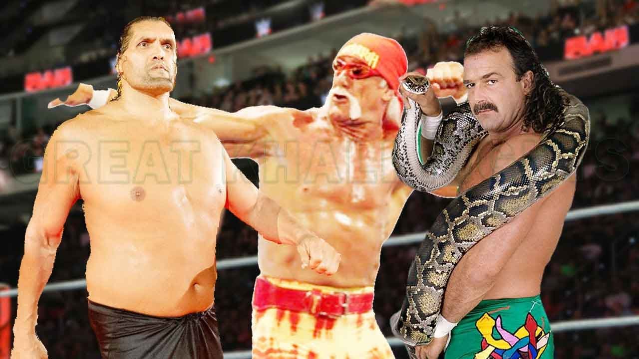 Great Khali vs Jake Snake Roberts Hulk Hogan Match - YouTube