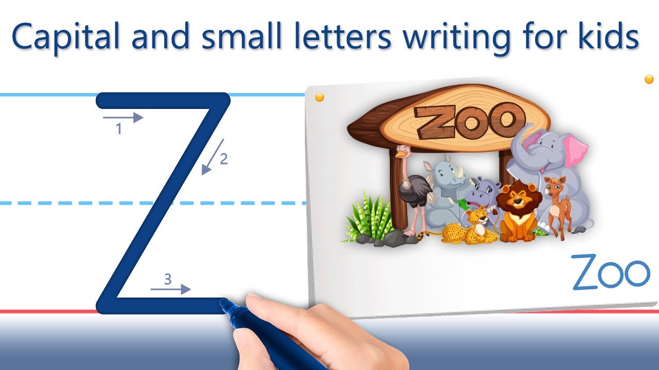 How to write letter "Z". English capital and small letters. For kids ...