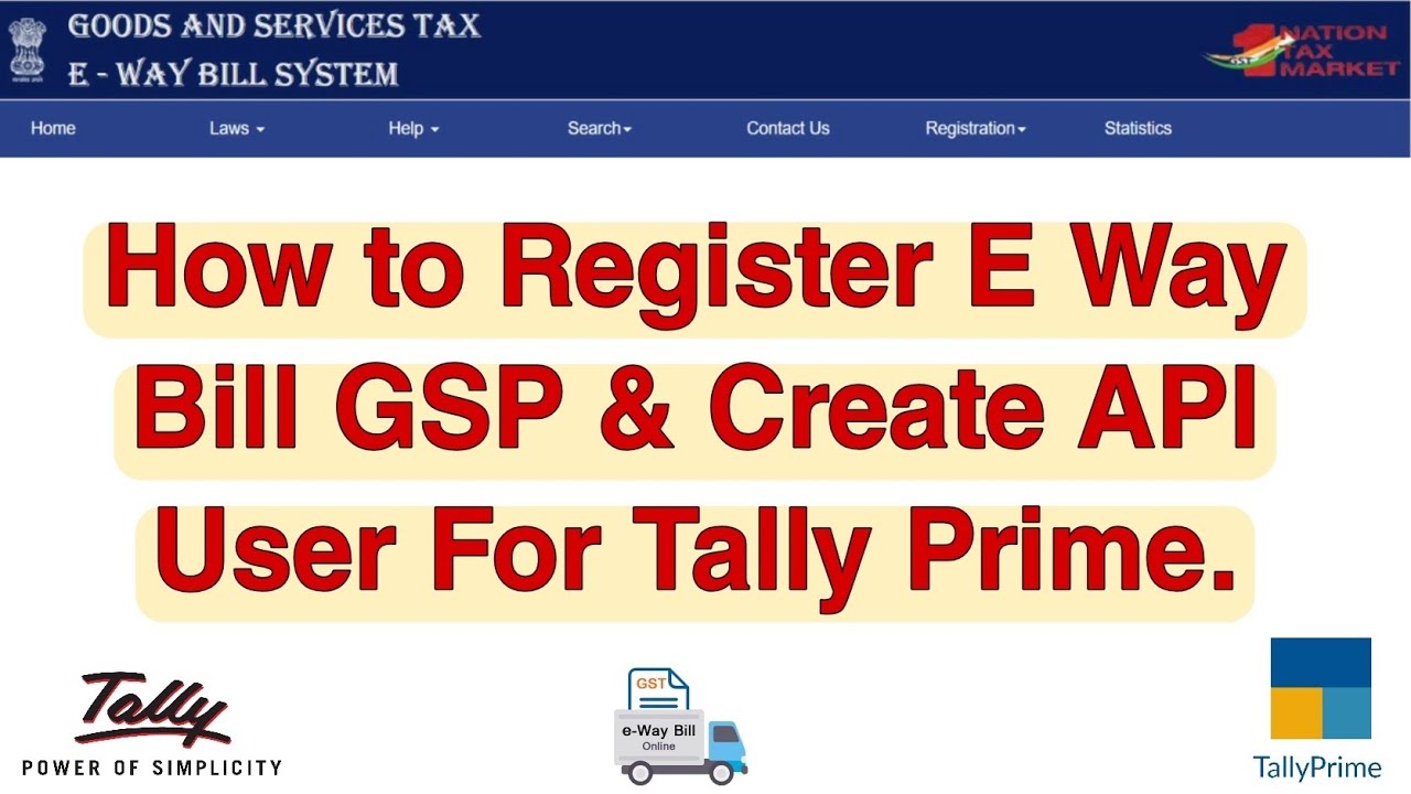 How to register E Way Bill for API. || Registration on E Way Bill ...