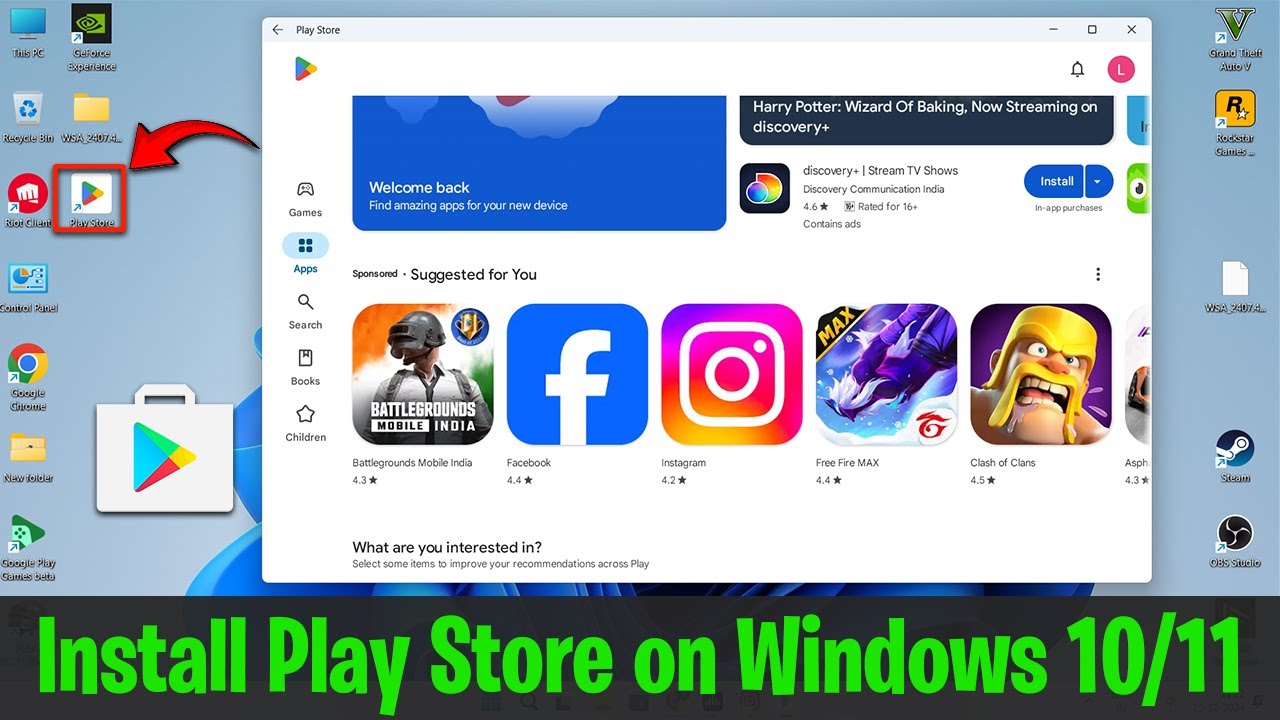Install Play Store On Windows 11/10 || How to install Playstore App on ...