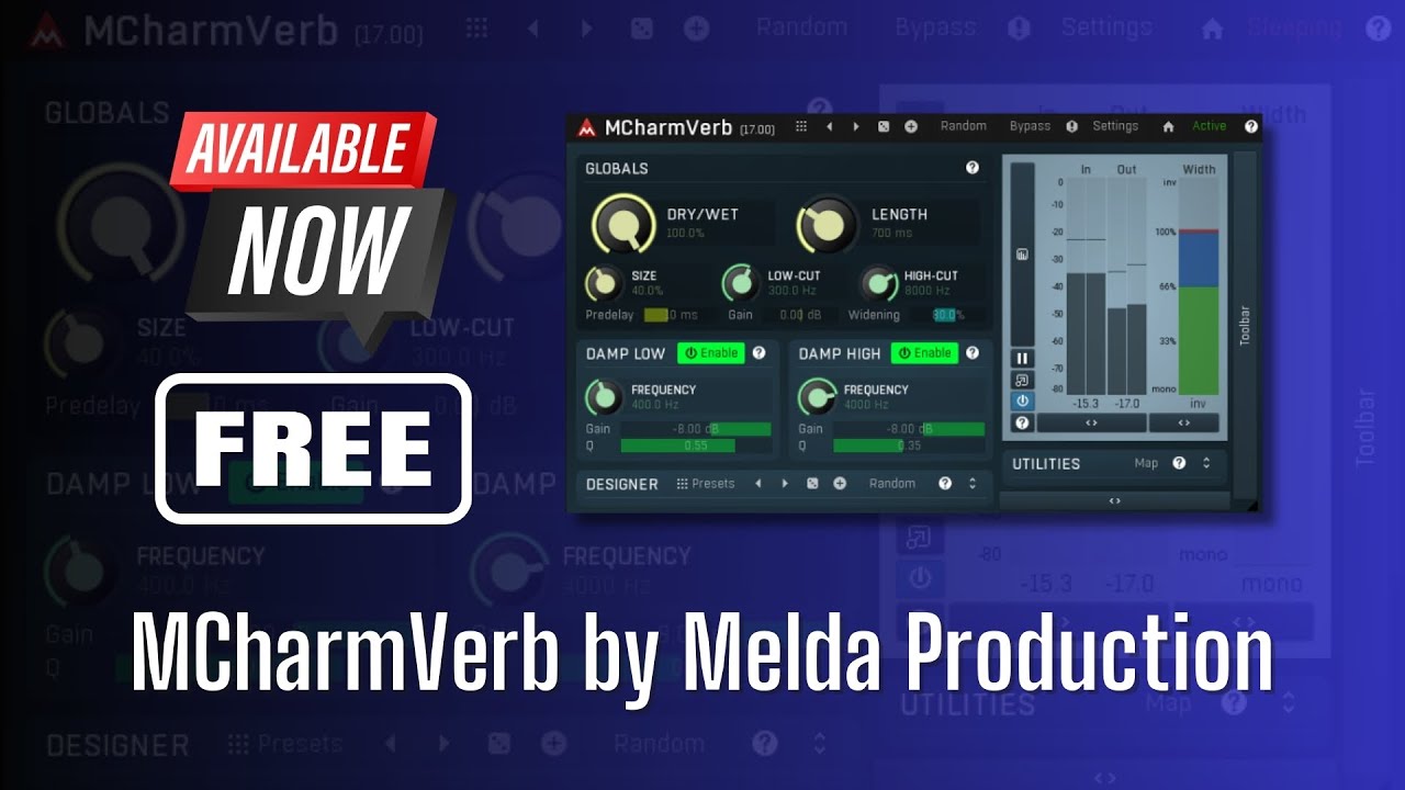 Amazing FREE Plugin! MCharmVerb by Melda Production(MFreeFXBundle ...