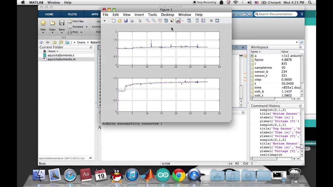 Real time plot arduino matlab - YouTube