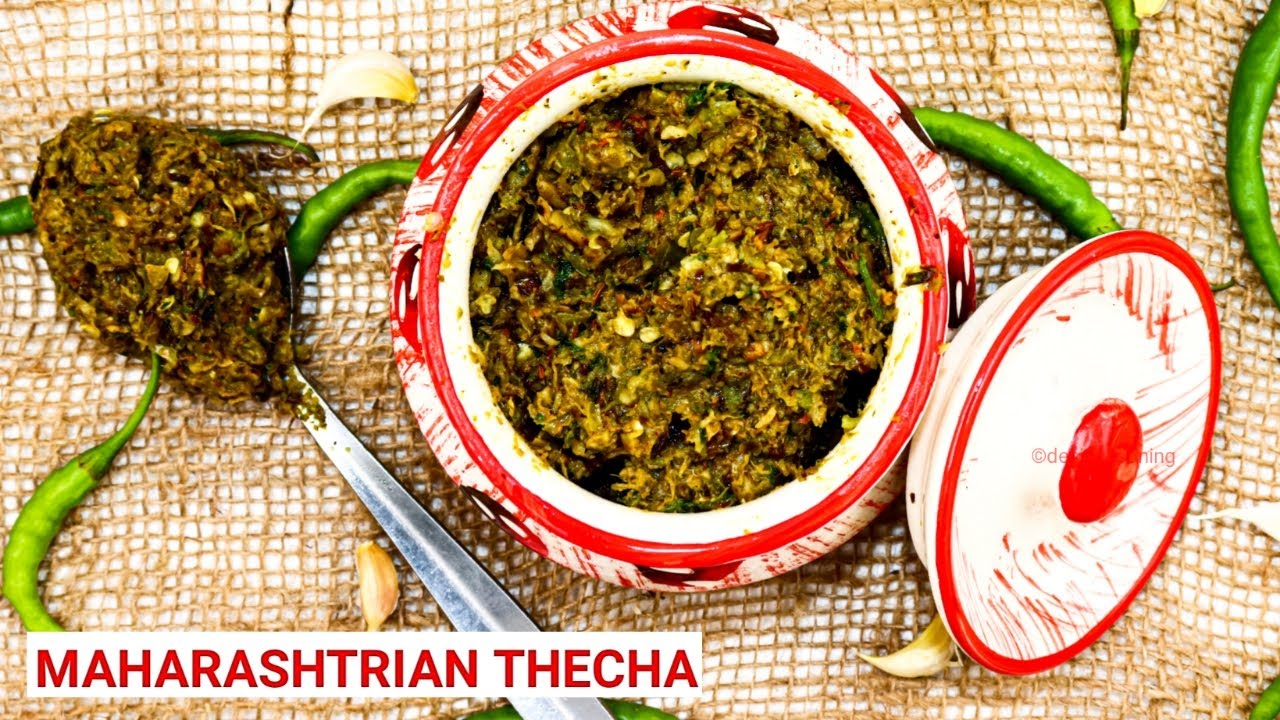MAHARASHTRIAN THECHA RECIPE-GREEN CHILLI CHUTNEY-TRADITIONAL ...