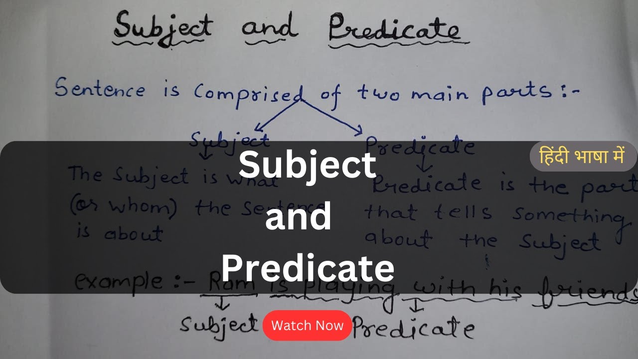 Basic English Grammar | Subject and Predicate #learnenglish # ...