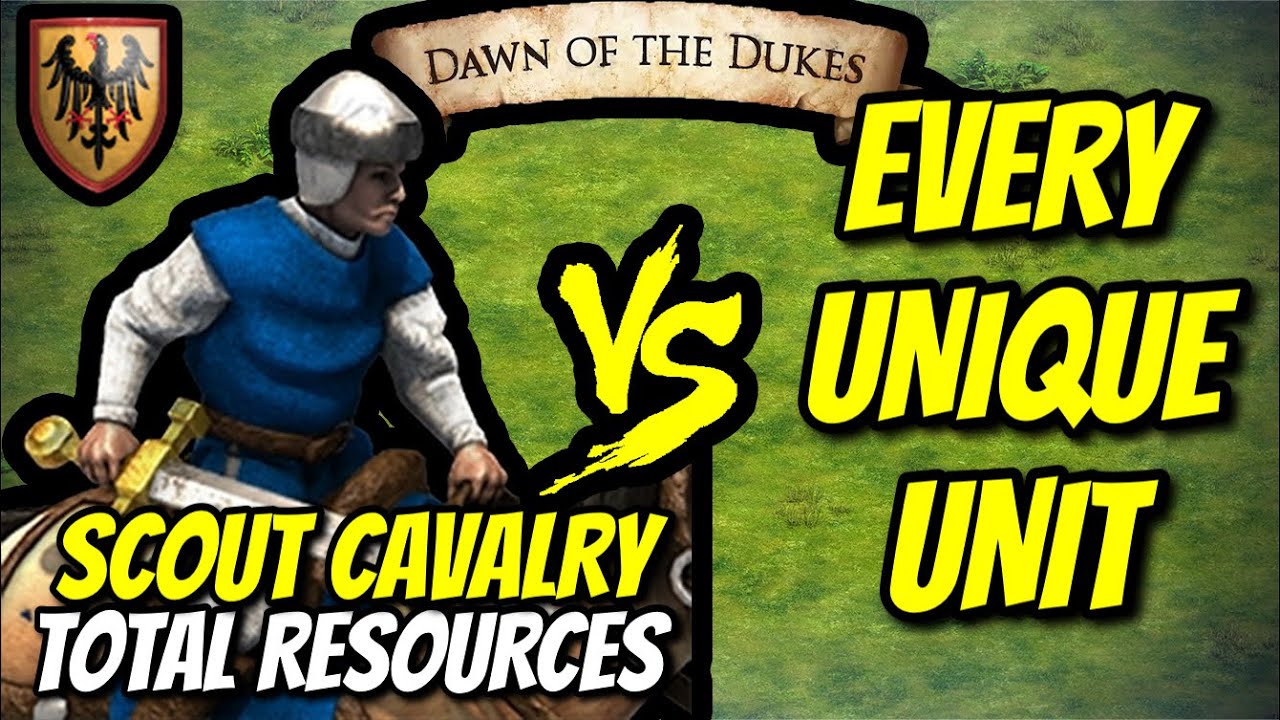SCOUT CAVALRY (Teutons) vs EVERY UNIQUE UNIT (Total Resources) | AoE II ...