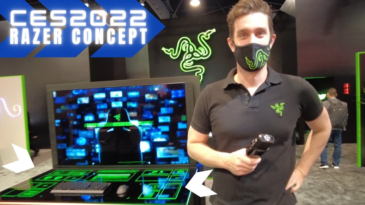 CES 2022 RAZER Gaming Desk Concept! - Razer USA Ltd. Booth - YouTube
