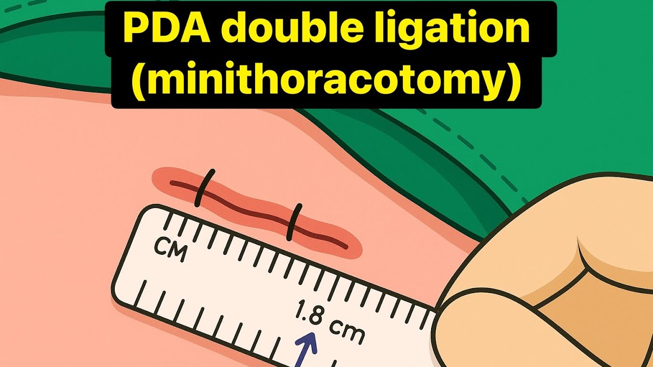Surgical double ligation of the PDA (mini-thoracotomy) - YouTube